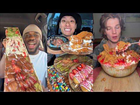 TIKTOK Mukbang Compilation |  Desserts and other sweets 🍰🥯🍪🍫🍩