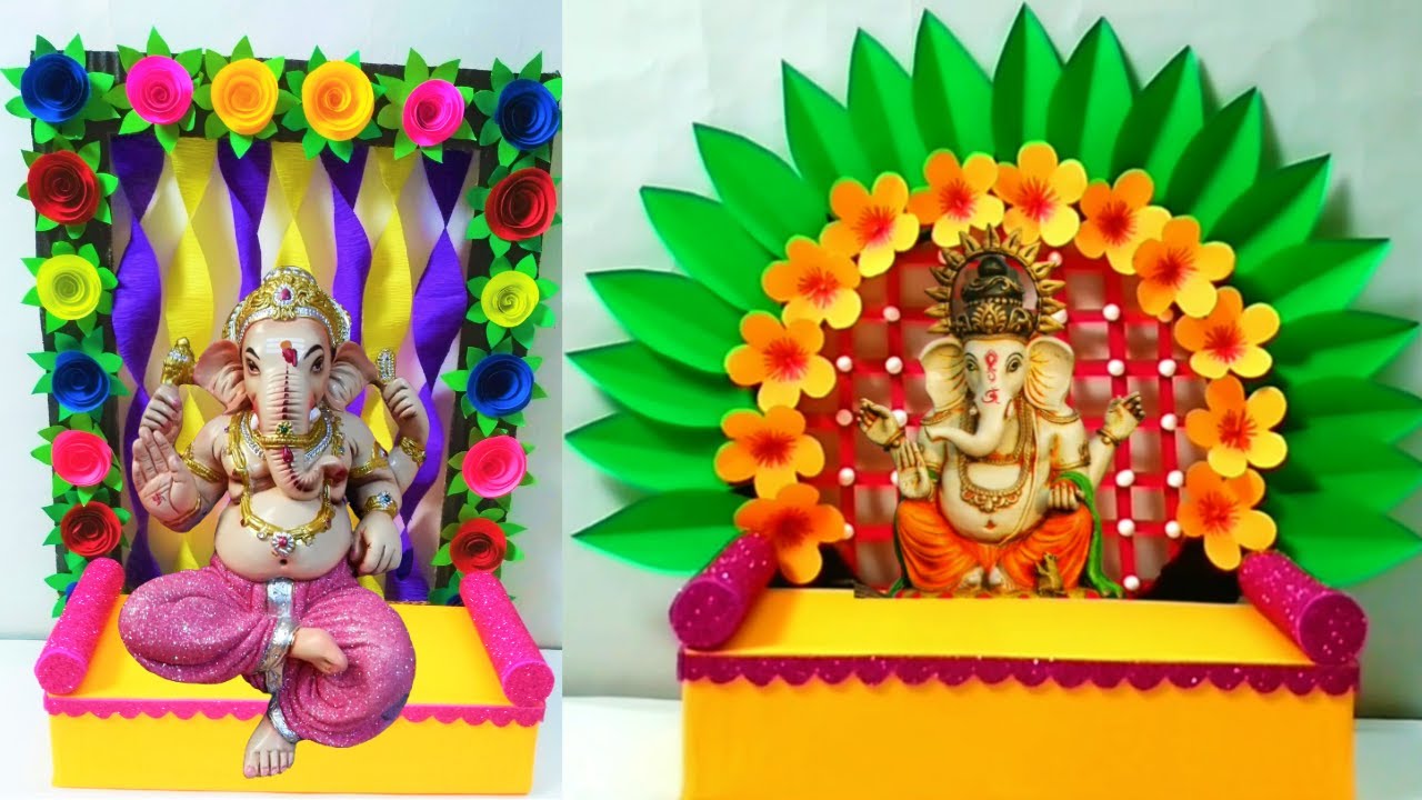 2 Ganesh Chaturthi Crafts | Ganpati Decoration Ideas at Home | Ganesh ...