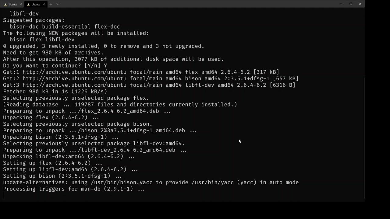 CISC 3160 - Installing lex & yacc on Ubuntu (flex bison) - YouTube