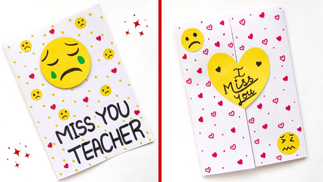 2 DIY Miss You Card Ideas | Easy & Beautiful Miss You Card for Teachers ...