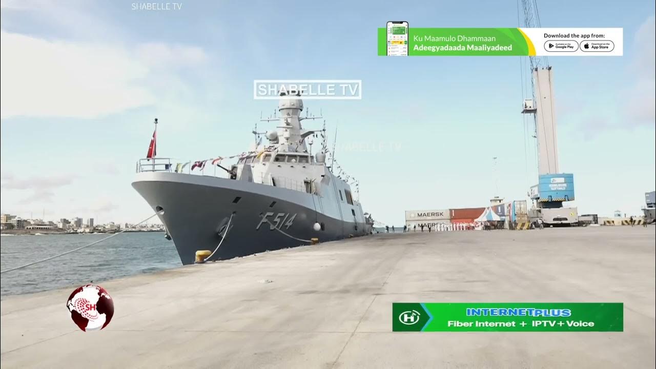 Markabka Dagaal ee F514 ee laga leeyahay Turkiga oo ka howl bilaabaya Biyaha Soomaaliya. - YouTube
