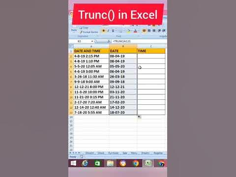 trunc() function in excel | separate date and time #shorts #excel #exceltips - YouTube