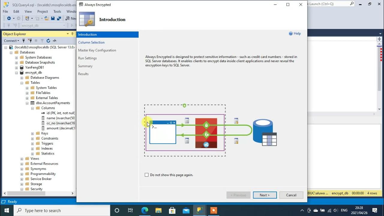 encrypt existing column in sql server 2016 - YouTube
