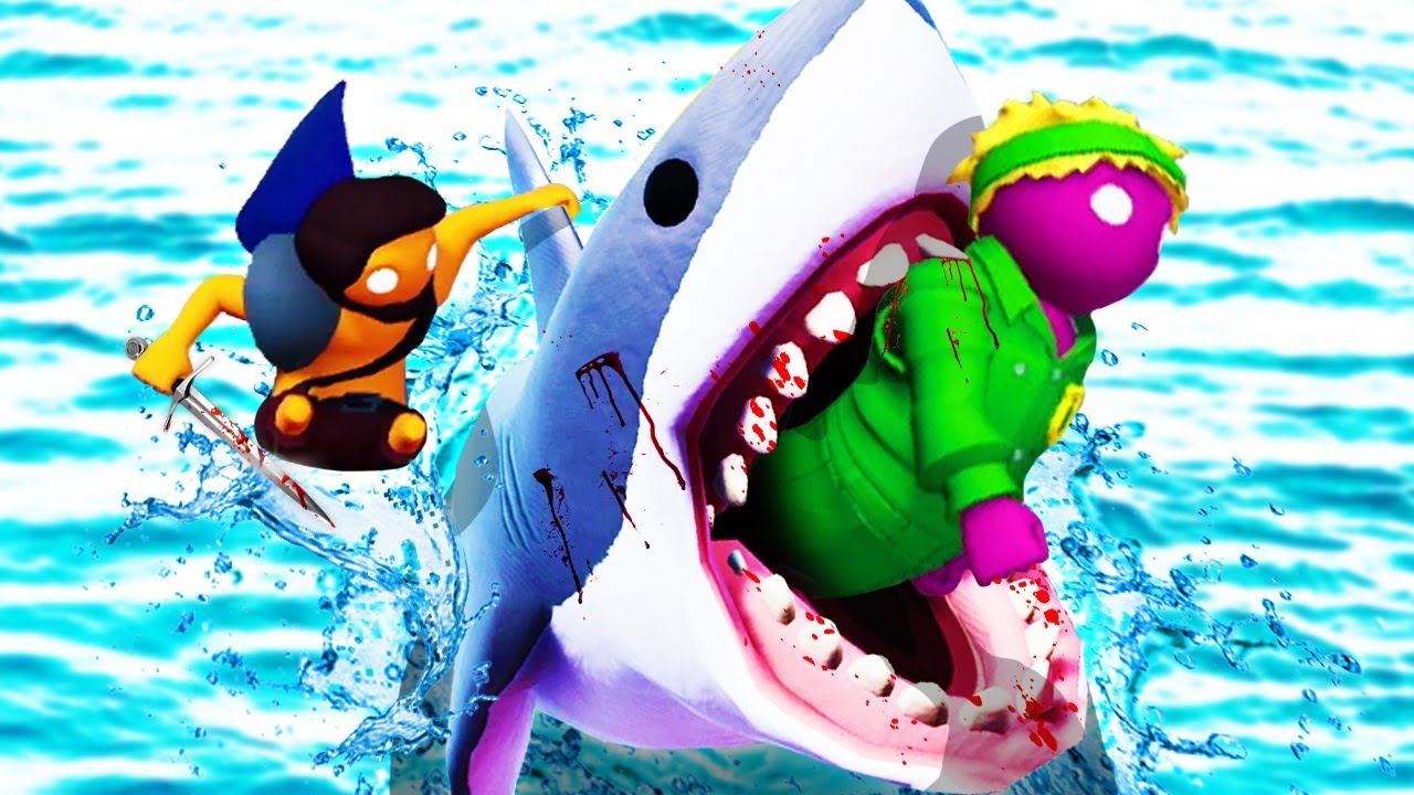 We fought and Captured a Shark but I was the bait...(Gang Beasts) - YouTube