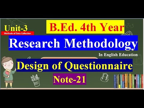 Types of Questionnaire/Research Methodology in English Education /Unit ...