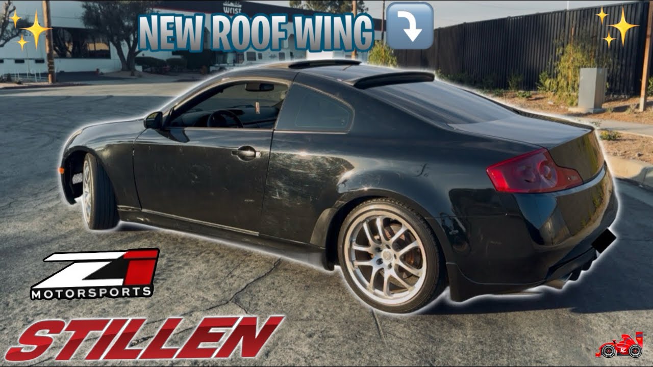 G35 COUPE REAR WINDOW ROOF WING SPOILER Z1 MOTORSPORT STILLEN - YouTube
