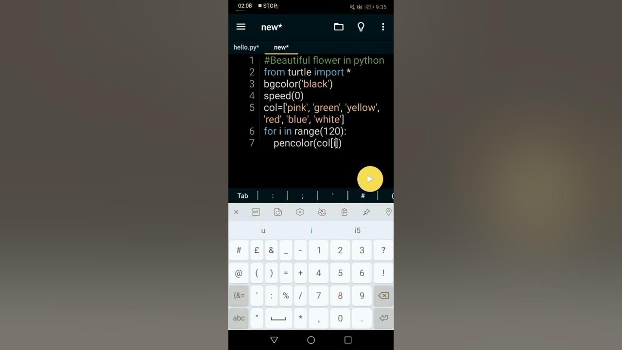 Python Turtle Code Beautiful Design Using Python Pydroid 3 Shorts