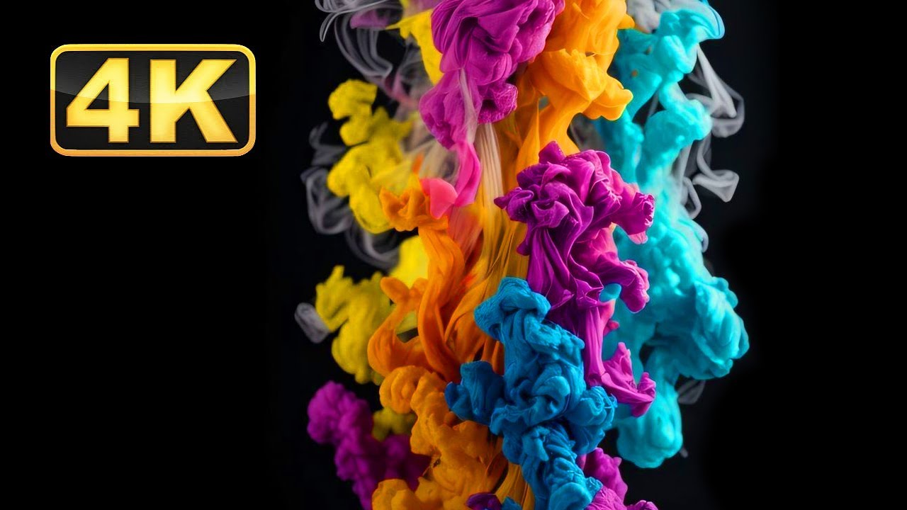 4K Abstract Liquids! Screensaver for Meditation. Paint in Water. Super ...