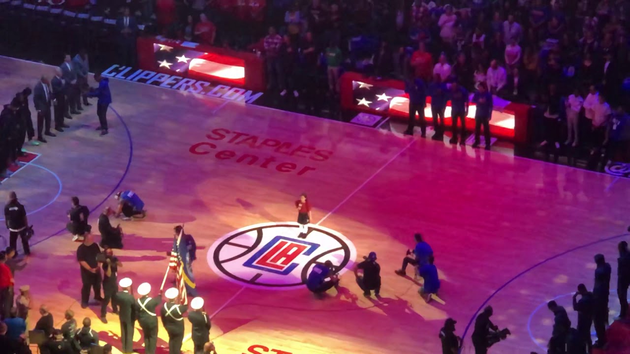 Malea Emma Sings the National Anthem for the NBA Playoffs Clippers Game ...