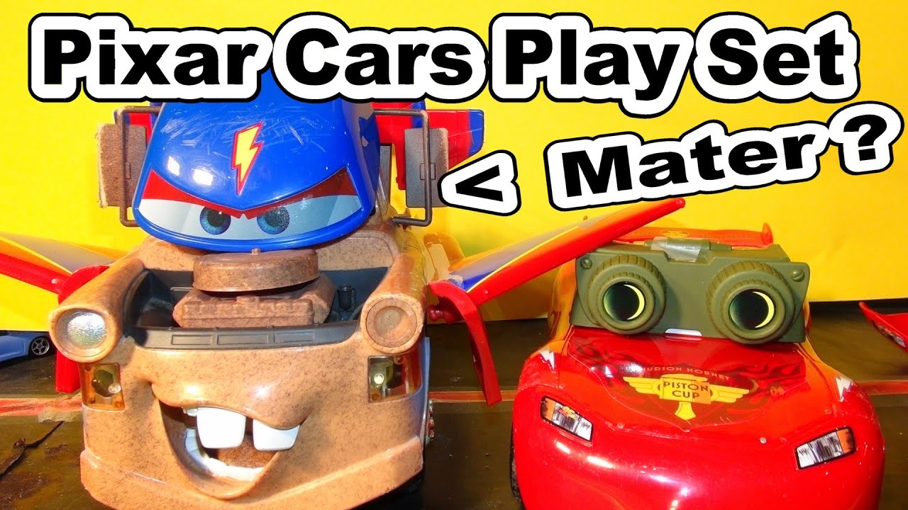 Pixar Cars Lightning McQueen Play Set with Mater and Hawk McQueen - YouTube