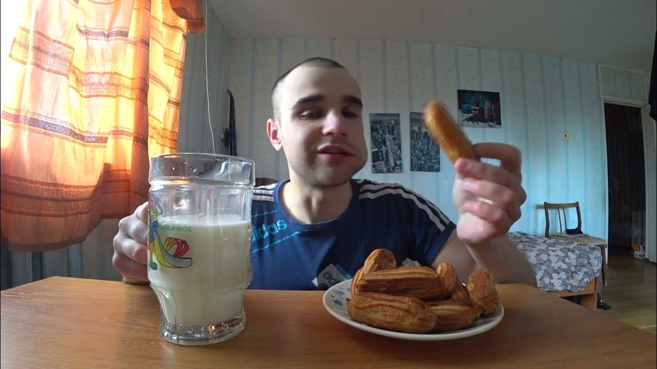 МУКБАНГ/АСМР ПИРОЖНЫЕ - ЗАВАРНЫЕ ПАЛЬЧИКИ со СГУЩЕНКОЙ/ и МОЛОКО/ОБЖОР ...