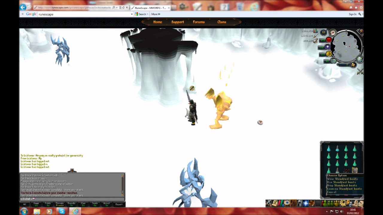 steadfast boot drop, runescape - YouTube