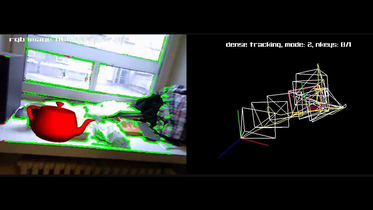 AR test using Kinect based keyframe slam - YouTube