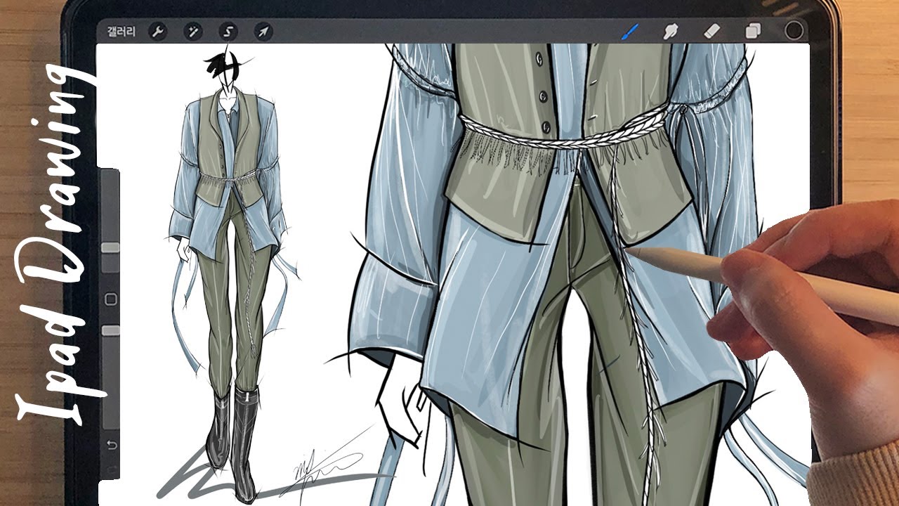Designer's fashion drawing with ipad proㅣ TIME-LAPSE 아이패드로 그리는 패션드로잉 ...