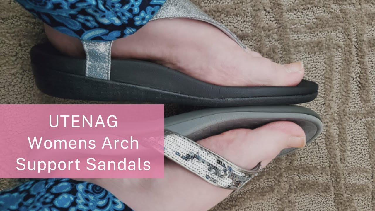 UTENAG Womens Arch Support Sandals Orthotic Adjustable Thong Flip Flops ...
