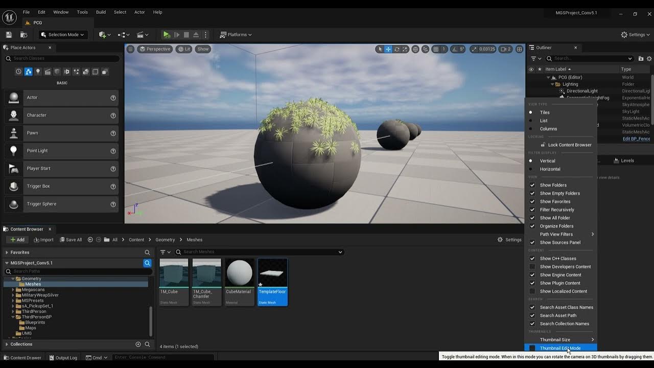 Unreal Engine Edit Thumbnail Content Browser Settings - YouTube