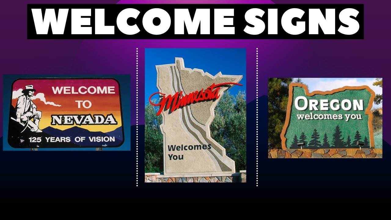 Welcome signs of 50 U.S States | Ranking Worst to Best - YouTube
