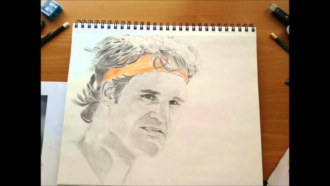 Roger Federer Drawing - YouTube