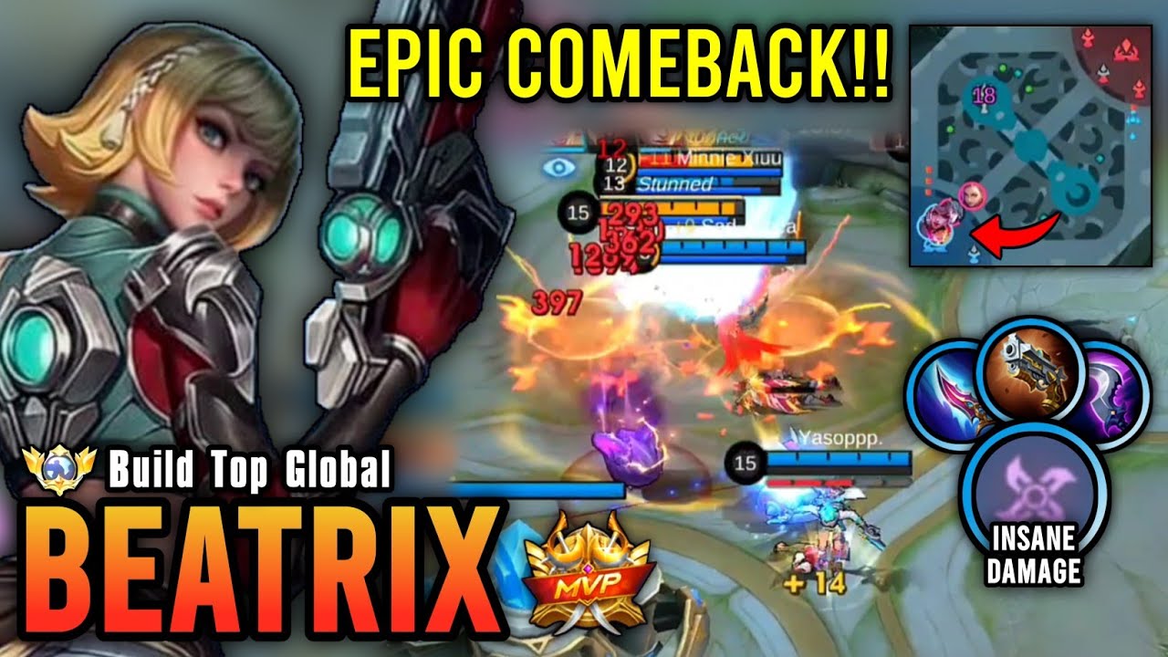 EPIC COMEBACK!! BEATRIX BEST BUILD 2024 | TOP GLOBAL BEATRIX GAMEPLAY ...