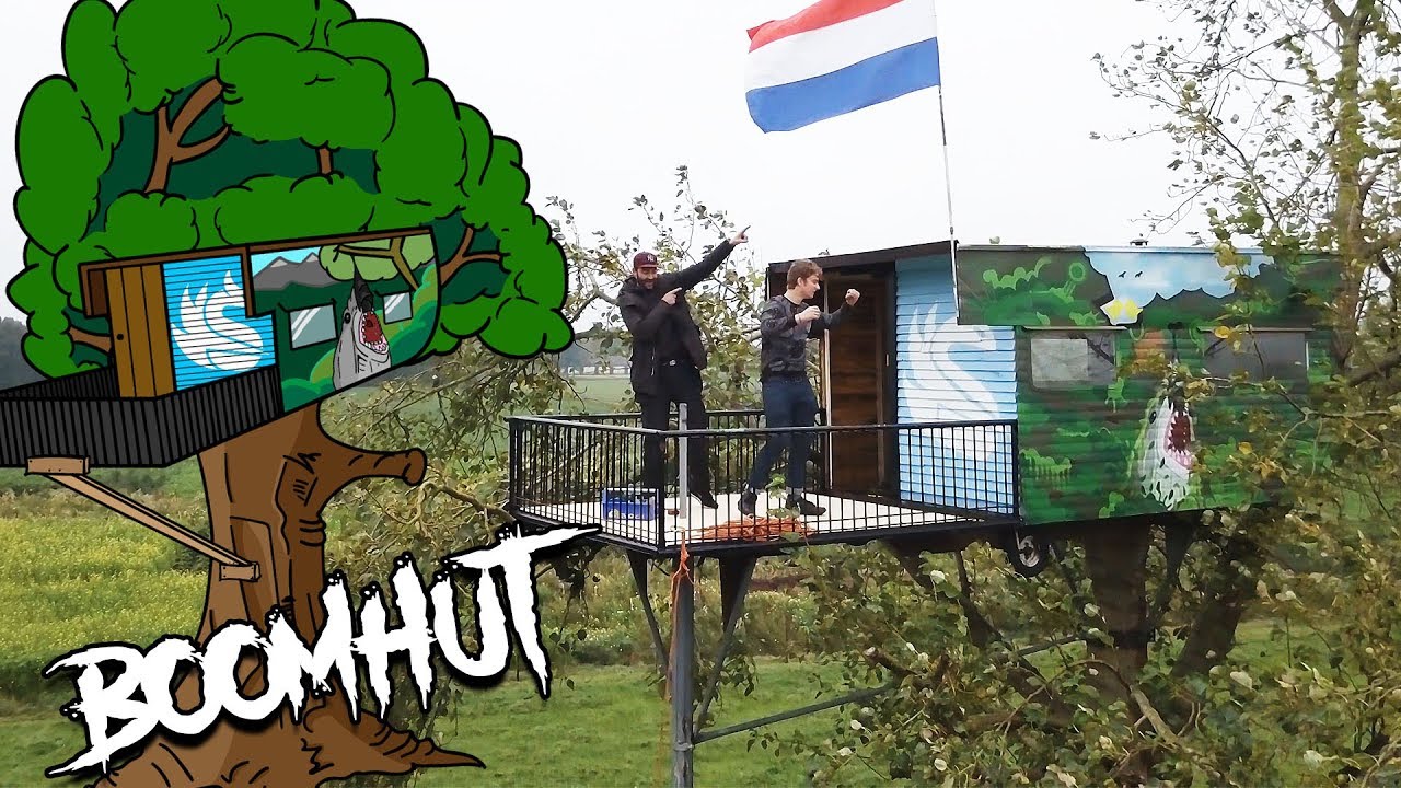 BOOMHUT BOUWEN #4 RUZIE in de boomhut? - YouTube