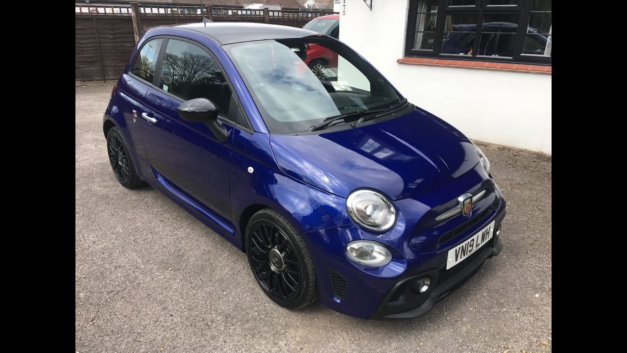 AMAZING ABARTH 595 IN PODIUM BLUE WITH PIANO BLACK ROOF & MIRRORS ...