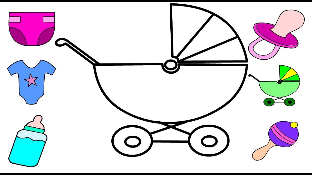 Drawing Baby Stuff Drawing and coloring for kids, toddlers I Kids ...