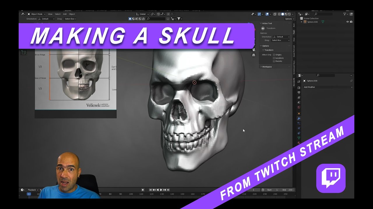 Twitch stream making a skull - YouTube