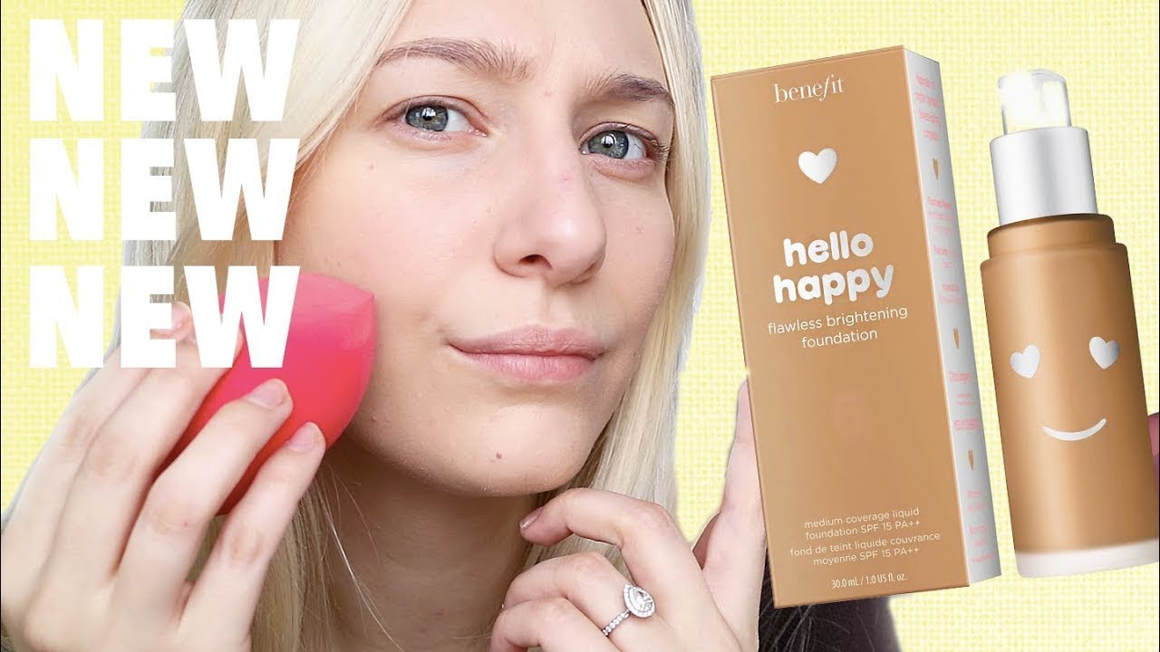 NEW! BENEFIT FLAWLESS BRIGHTENING HELLO HAPPY FOUNDATION - YouTube