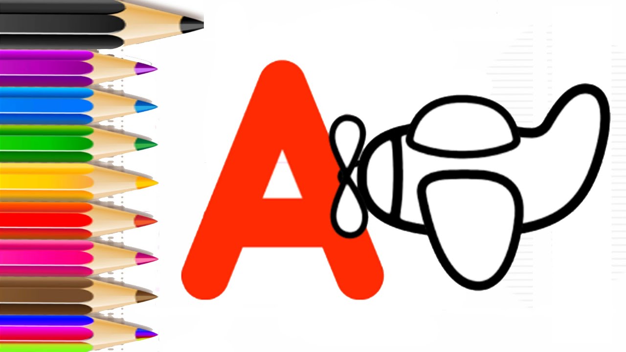 How to Draw an Airplane for Letter A ? - Learn ABC Alphabet with ...
