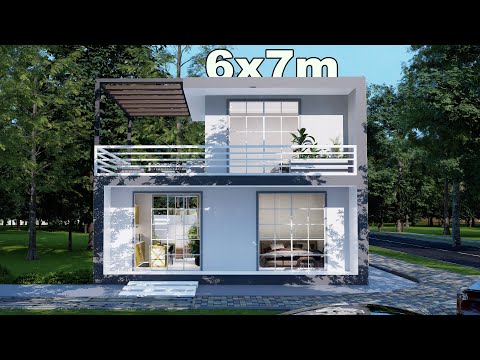 6x7 Meter Small House Design Idea With Pool |2 Story With 2 Bedroom | House With Pool