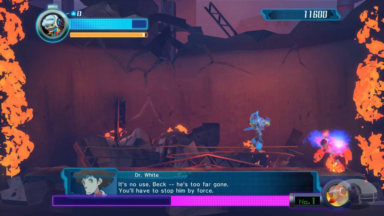Mighty No. 9 Boss Fight: Pyro (Spoiler: Correct Weapon Used) - YouTube