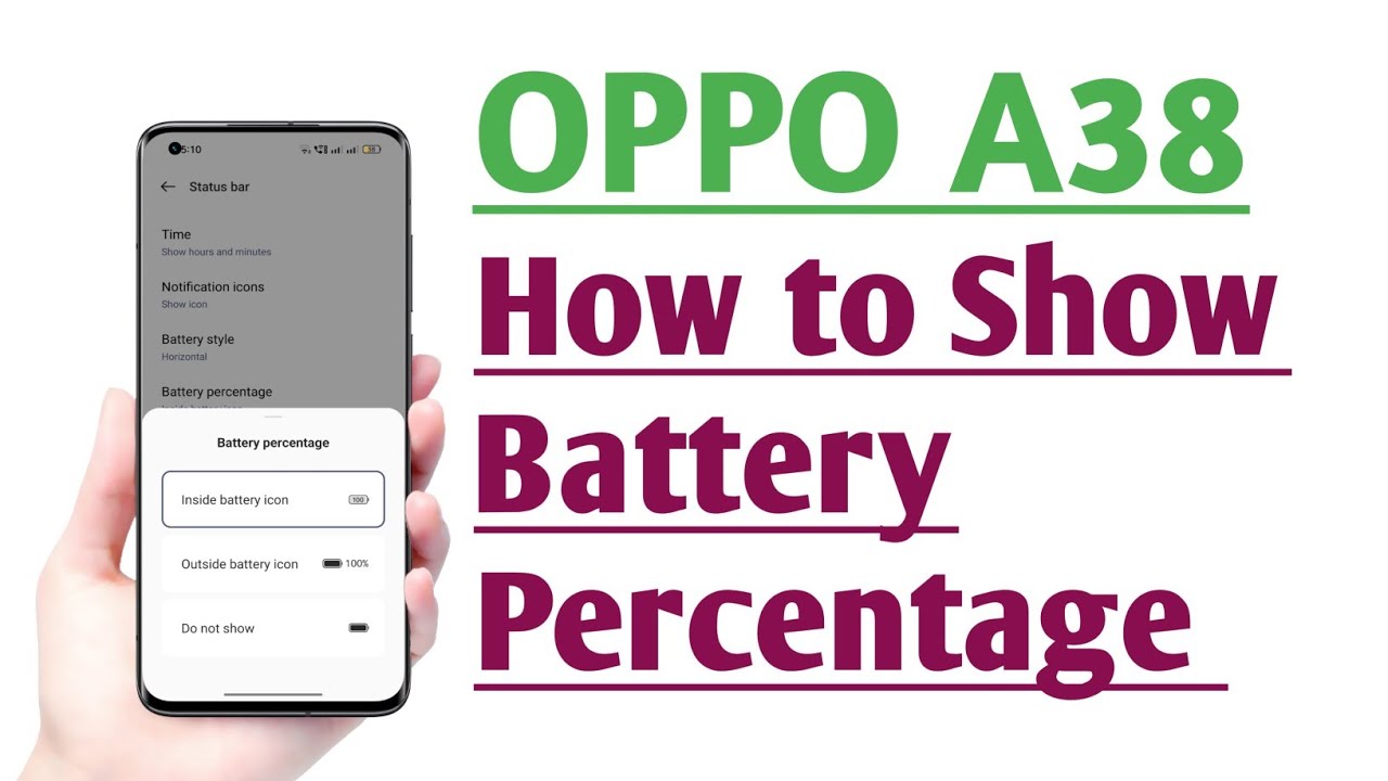 OPPO A38 How to Show Battery Percentage | Battery Percentage Kaise Show ...