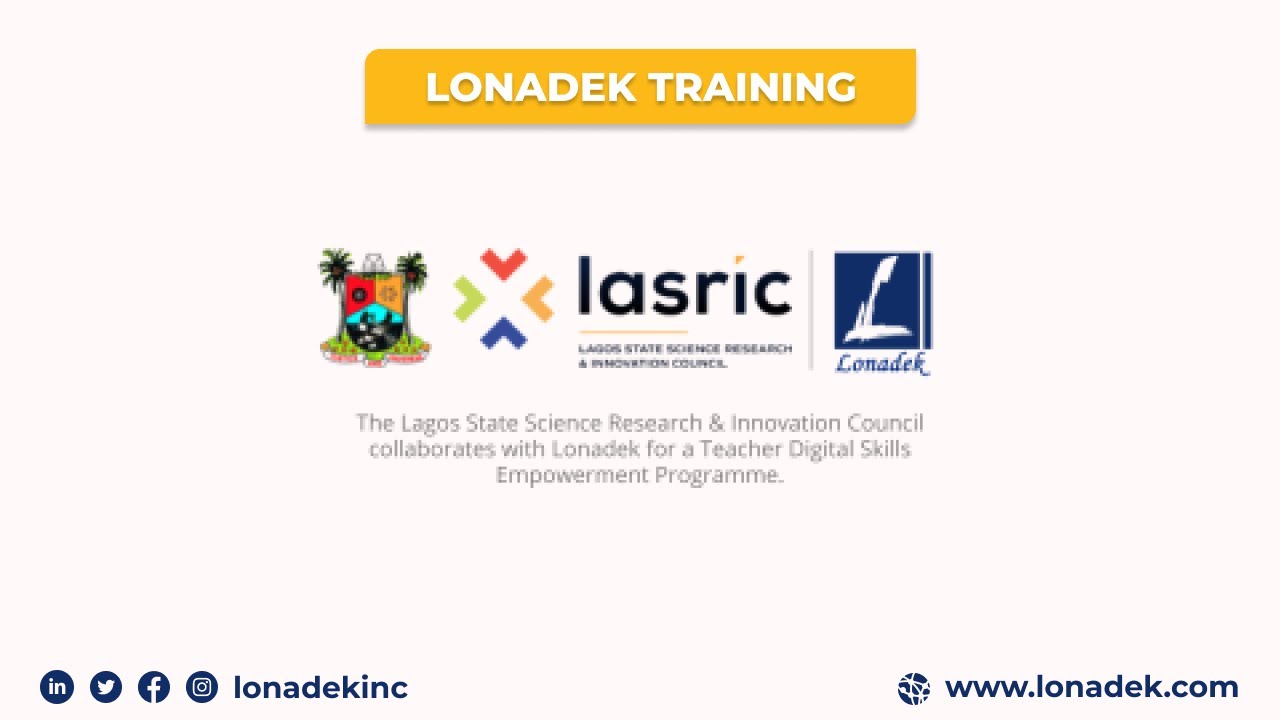 Lonadek Training - Digital Skills Empowerment Program for LASRIC - YouTube