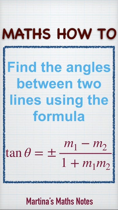 Maths How To Find the angles between two lines. #coordinategeometry # ...