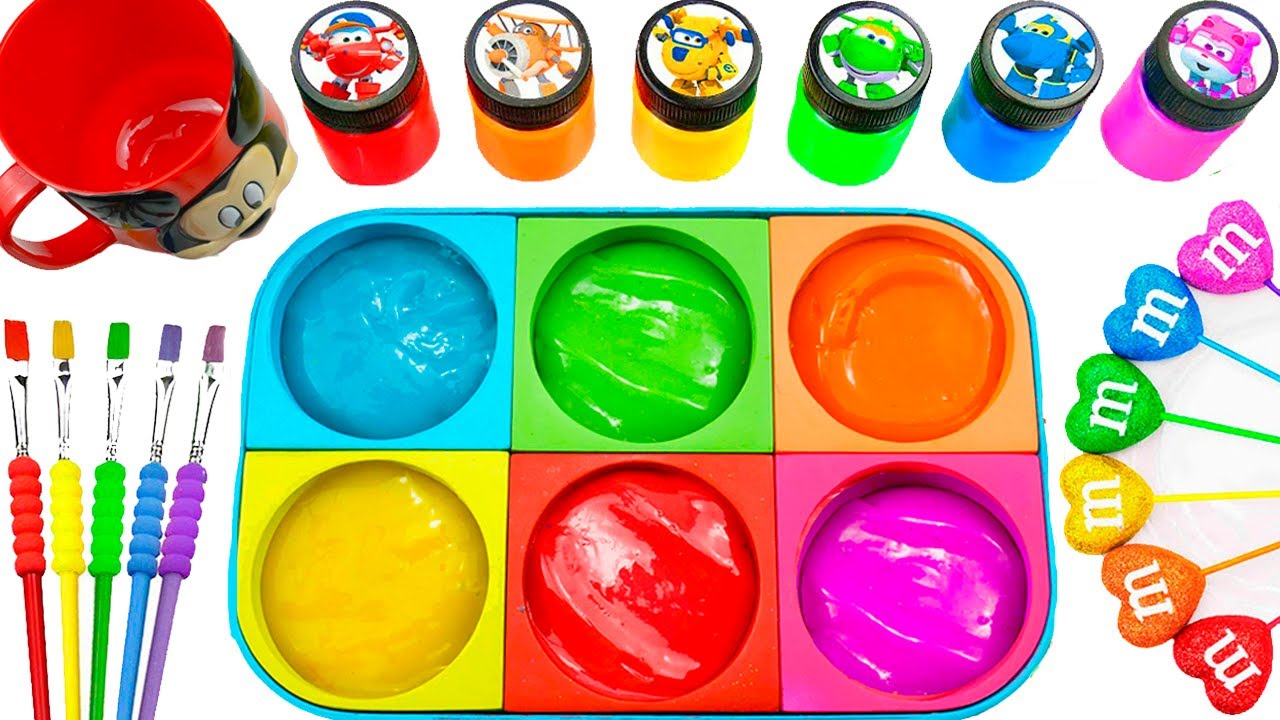 Satisfying Video 💖 Making 6 Disney Mug Sprunki Slime Funny Paints Water ...