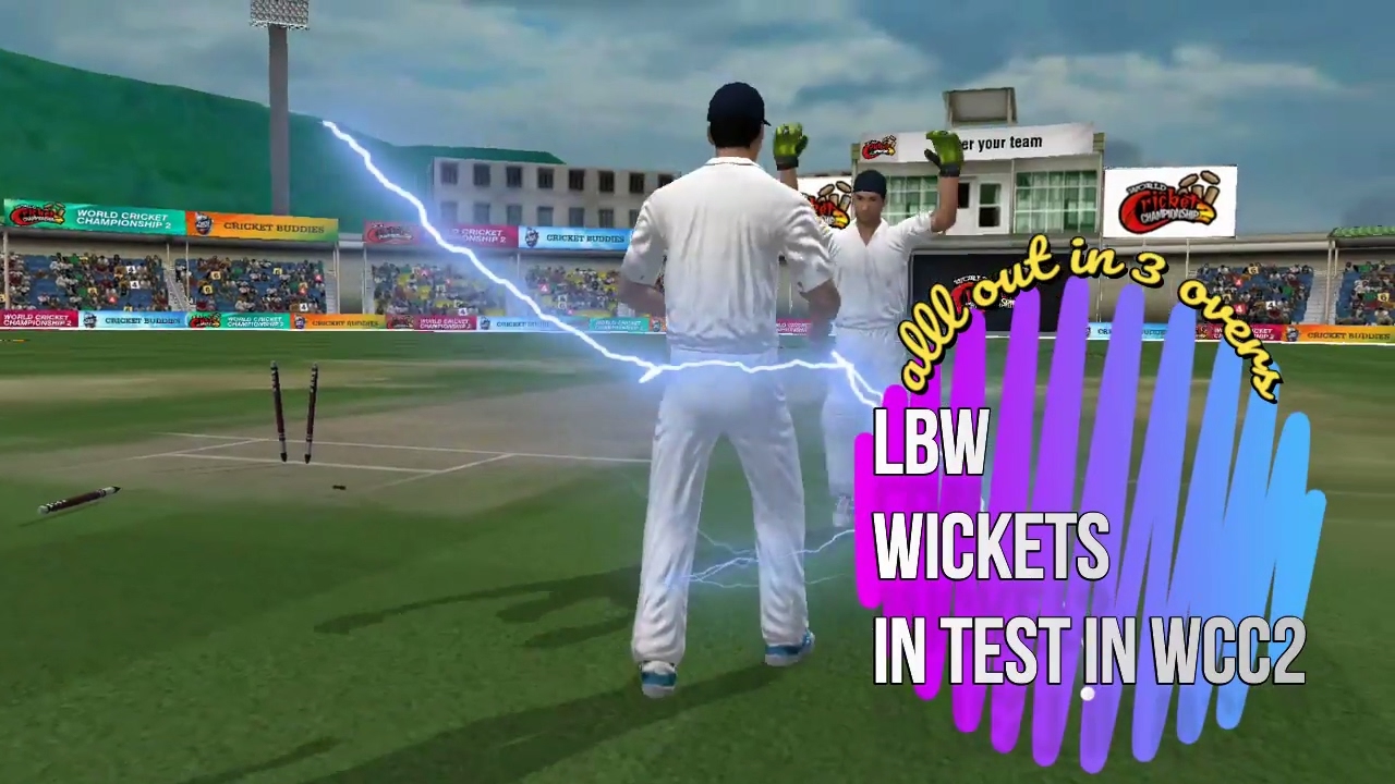 wcc2 how to all out in 3 over in 90 overs test match wcc2 | 100% ...