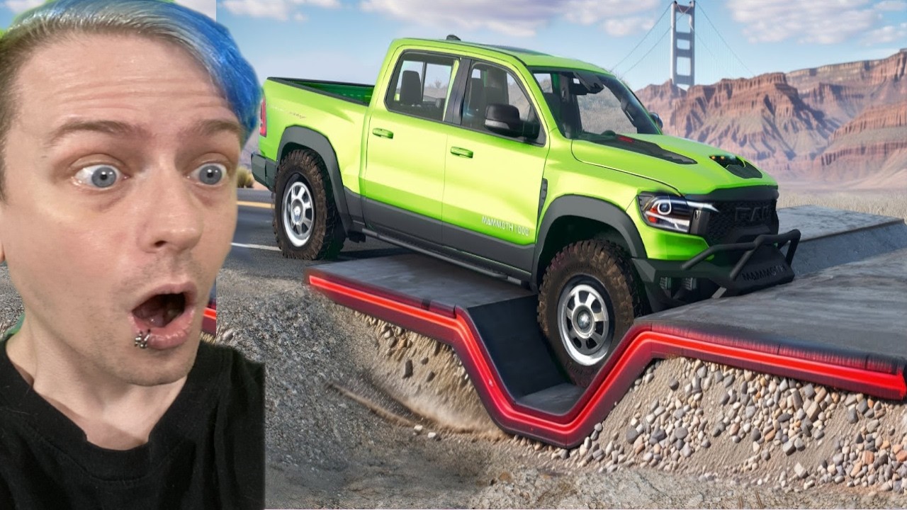Cars vs Upside Down Speed Bumps - YouTube