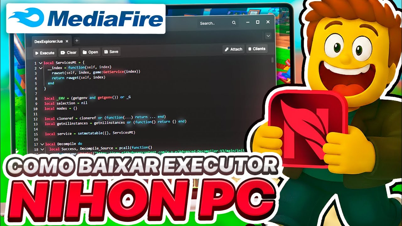 EXECUTOR NIHON PARA PC COMO BAIXAR E COLOCAR SCRIPT no ROBLOX (LINK ...