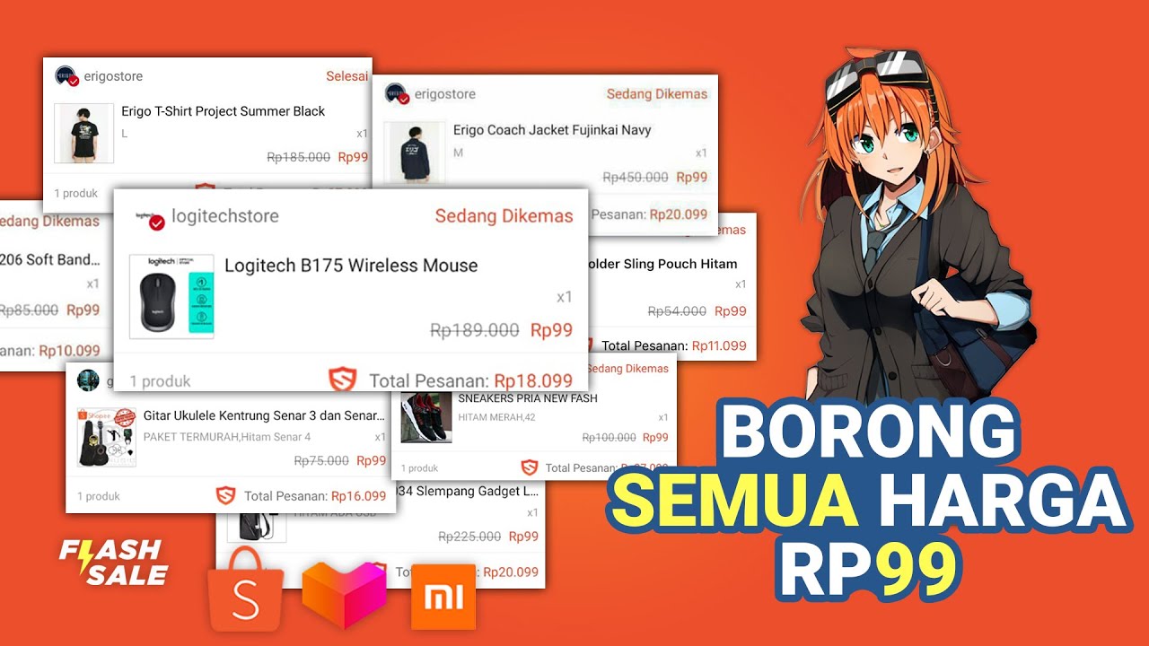 BORONG RP99 DI SHOPEE PAKAI BOT FLASH SALE SHOPEE | MURAH BANGET BRU ...