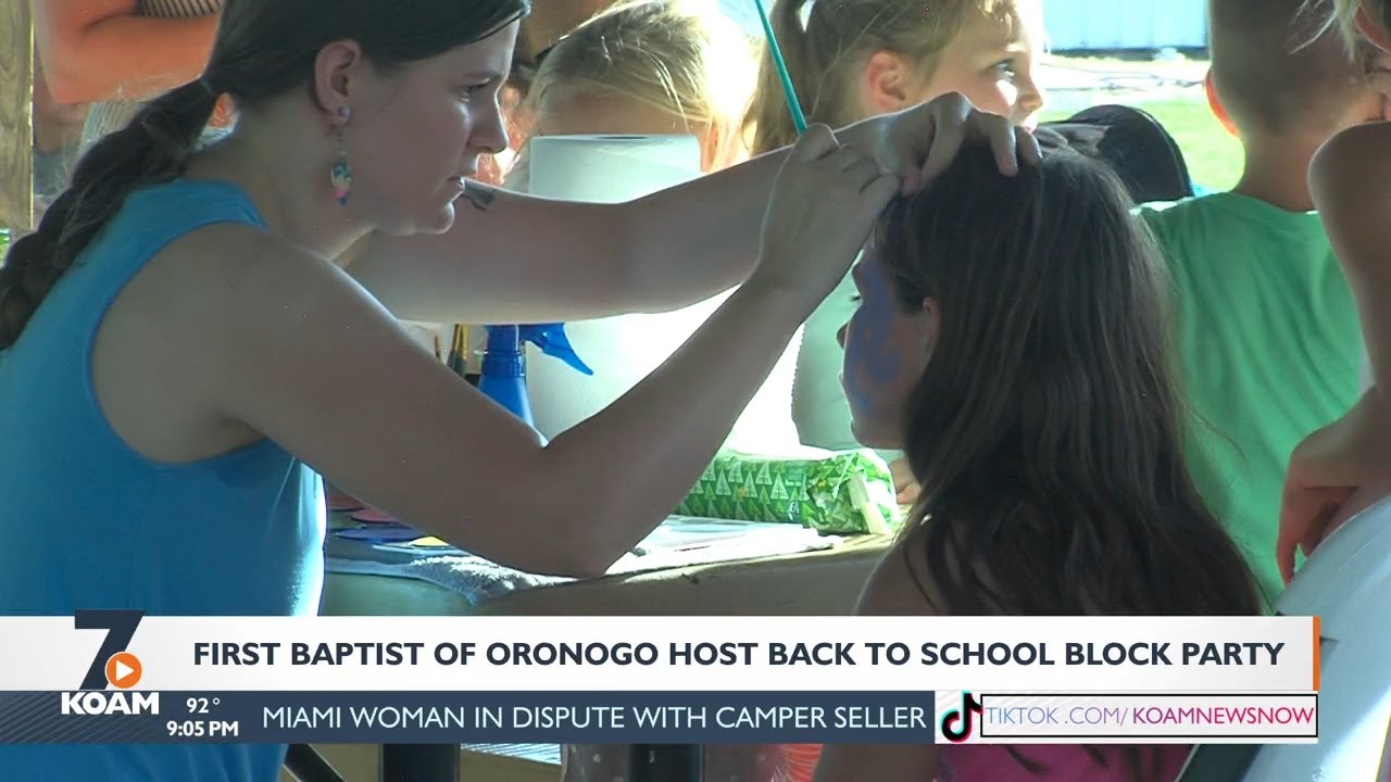 First Baptist of Oronogo host back to school party - YouTube