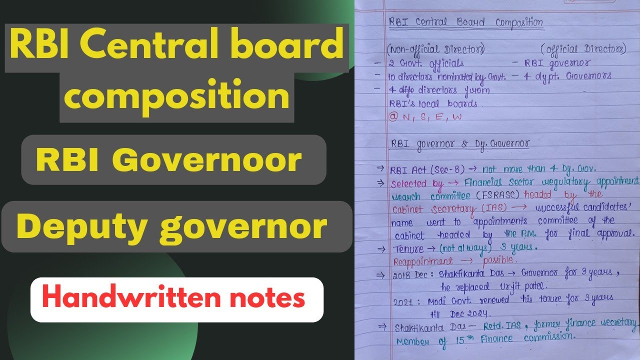 RBI and RBI Governer | RBI Governer & Deputy governer | Central board ...