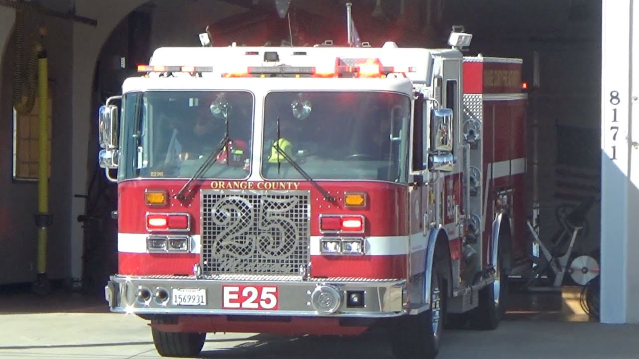 OCFA Engine 25 responding - YouTube