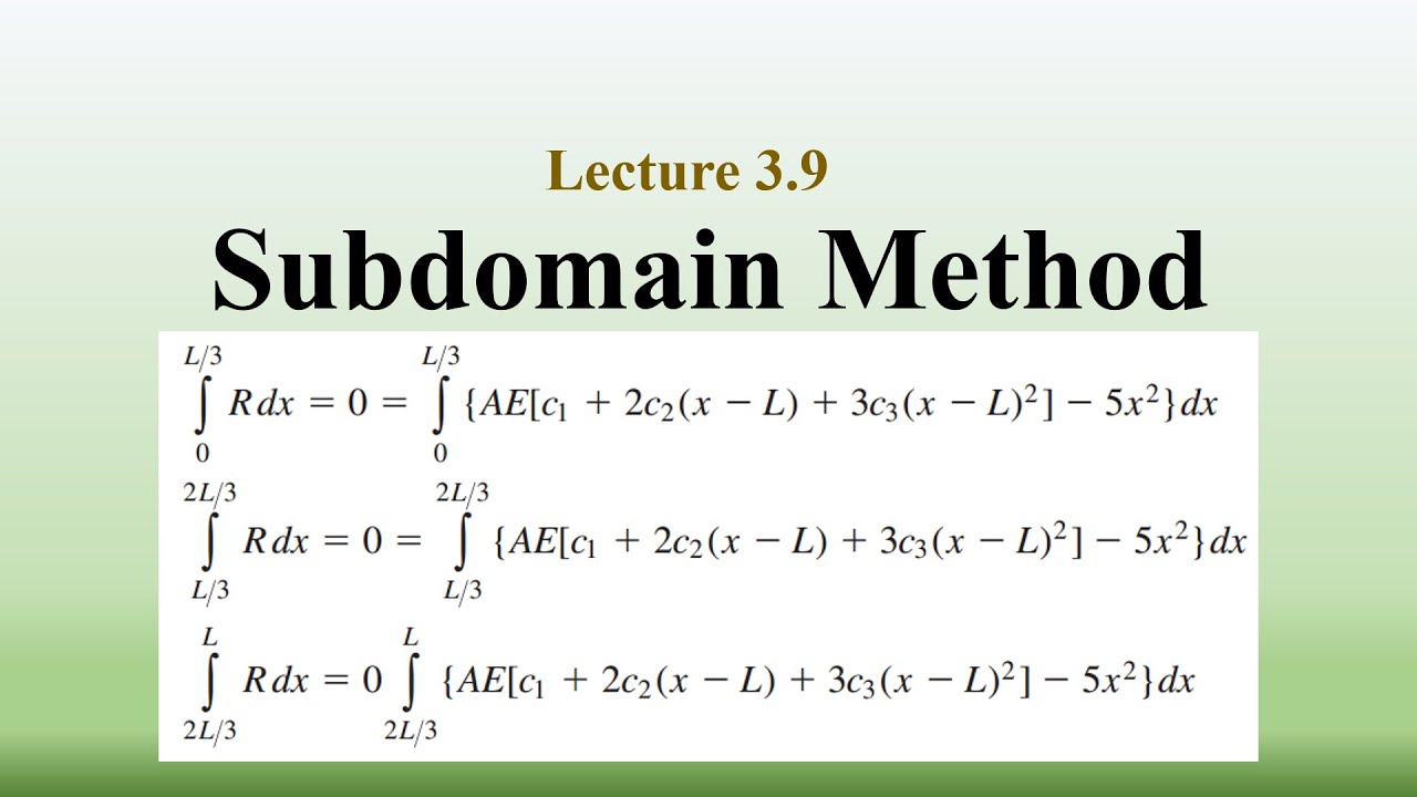 Subdomain Method To Derive Bar Element Equation Weighted Residual Method Finite Element