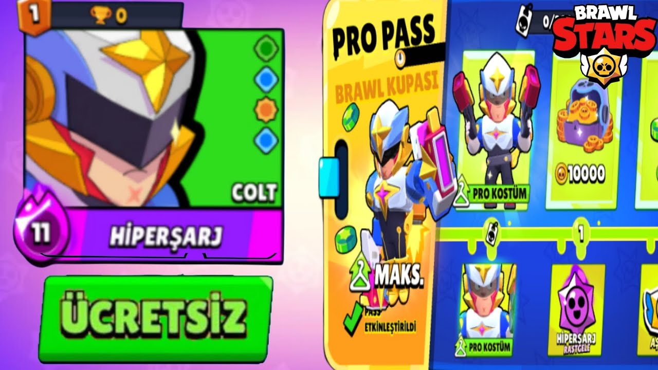 SONUNDA PRO PASS ALDIM! 1000 TL'LİK COLT KOSTÜMÜ ALDIM! BRAWL STARS ...