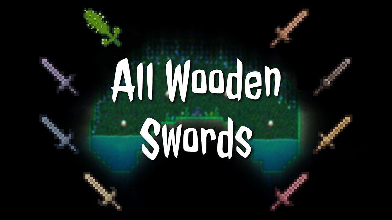 Terraria All Wooden Swords Speed Build - YouTube