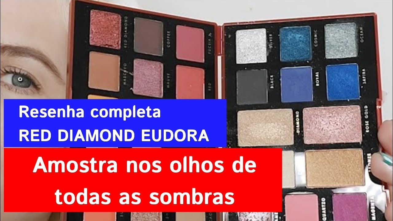 Resenha nova paleta Eudora Red Diamond. #glamreddiamondeudora - YouTube