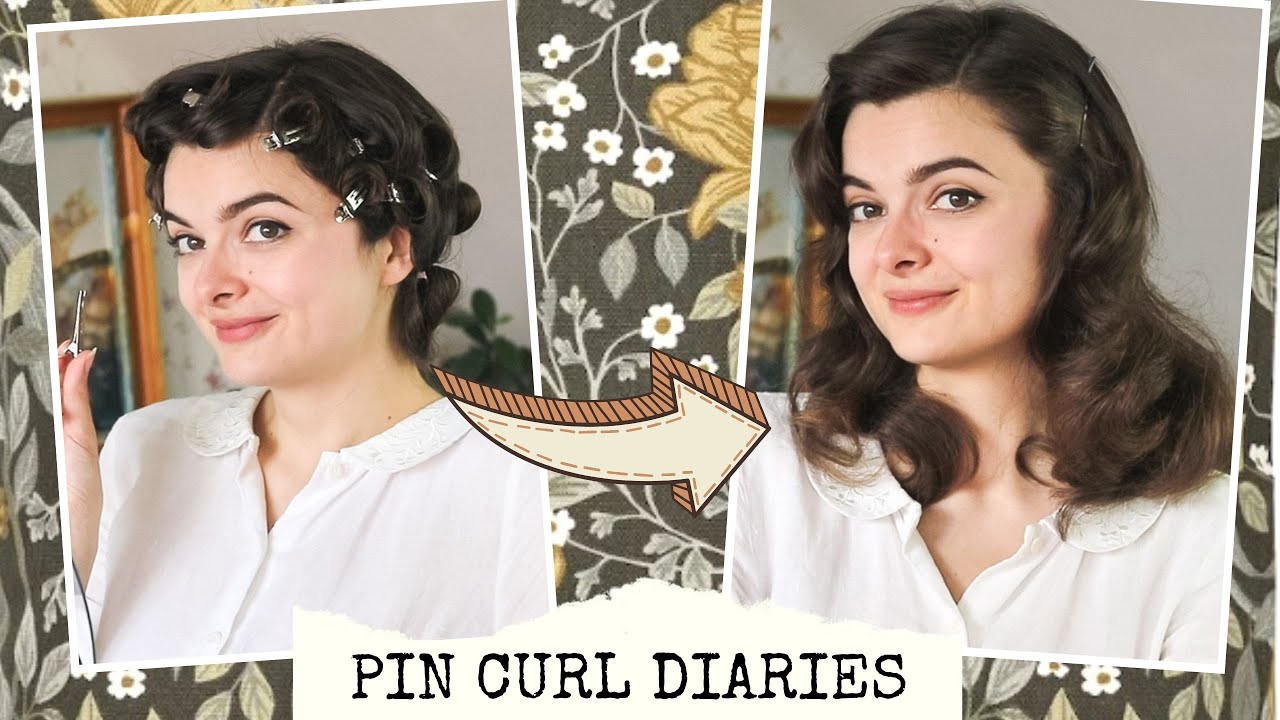 Trying Vintage Pin Curls on Mid-Length Hair 🎀 The Pin Curl Diaries ...