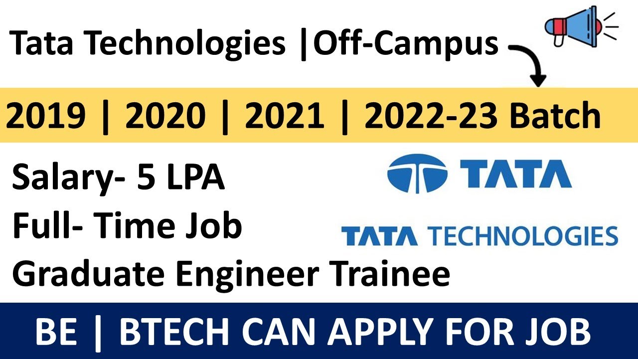 Tata Technologies | Off-Campus drive 2022 | Cisco Job Recruitment ...