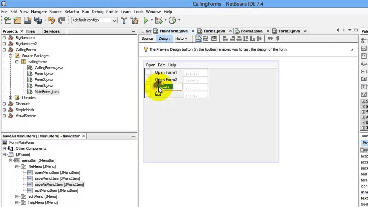 Java Tutorial 31 - Calling JFrame Forms - YouTube