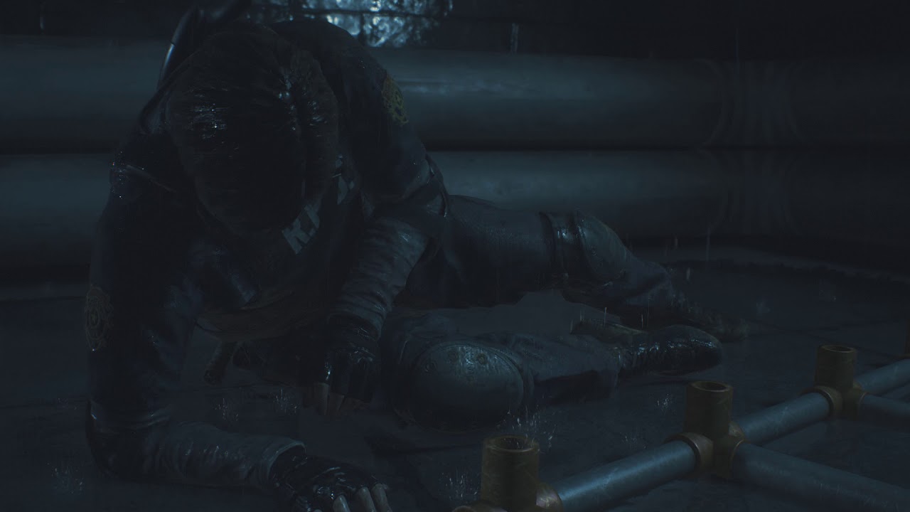 Resident Evil 2 remake all scenes - Leon falls off the ladder - YouTube